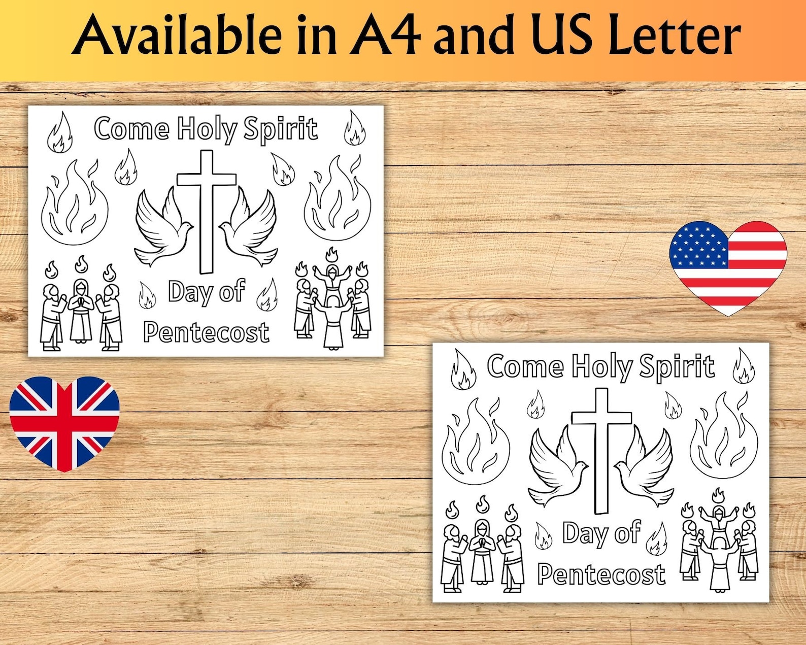 Pentecost Coloring Page, Pentecost Placemat, Christian Coloring Page ...