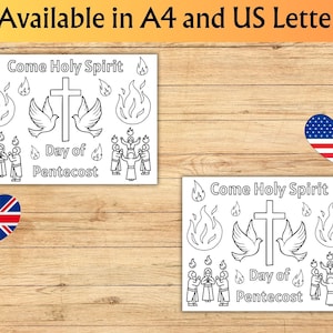 Pentecost Coloring Page, Pentecost Placemat, Christian Coloring Page ...