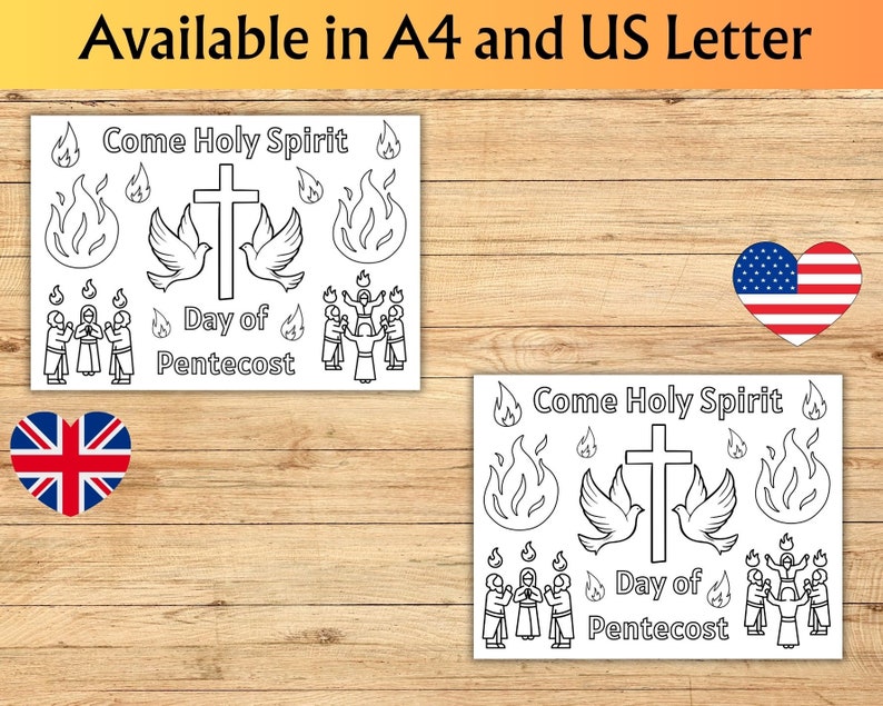 Pentecost Coloring Page, Pentecost Placemat, Christian Coloring Page ...