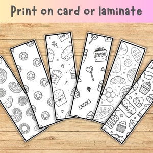 Printable Coloring Bookmarks Food Candy Sweet Treat Themed, Color Your ...