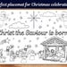 Nativity Coloring Page, Christmas Coloring Placemat, Winter Coloring ...