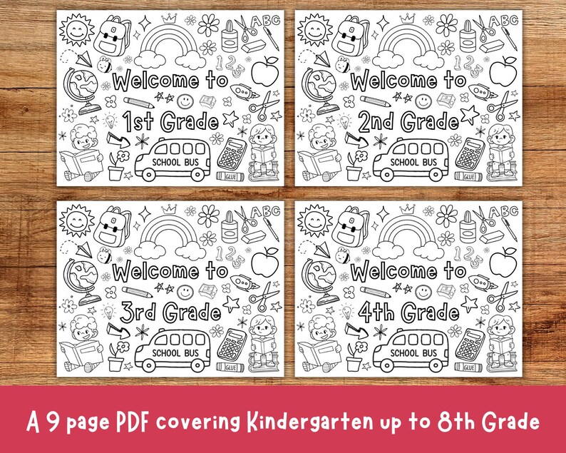 First Day of School Coloring Page, Start of the School Year Coloring ...