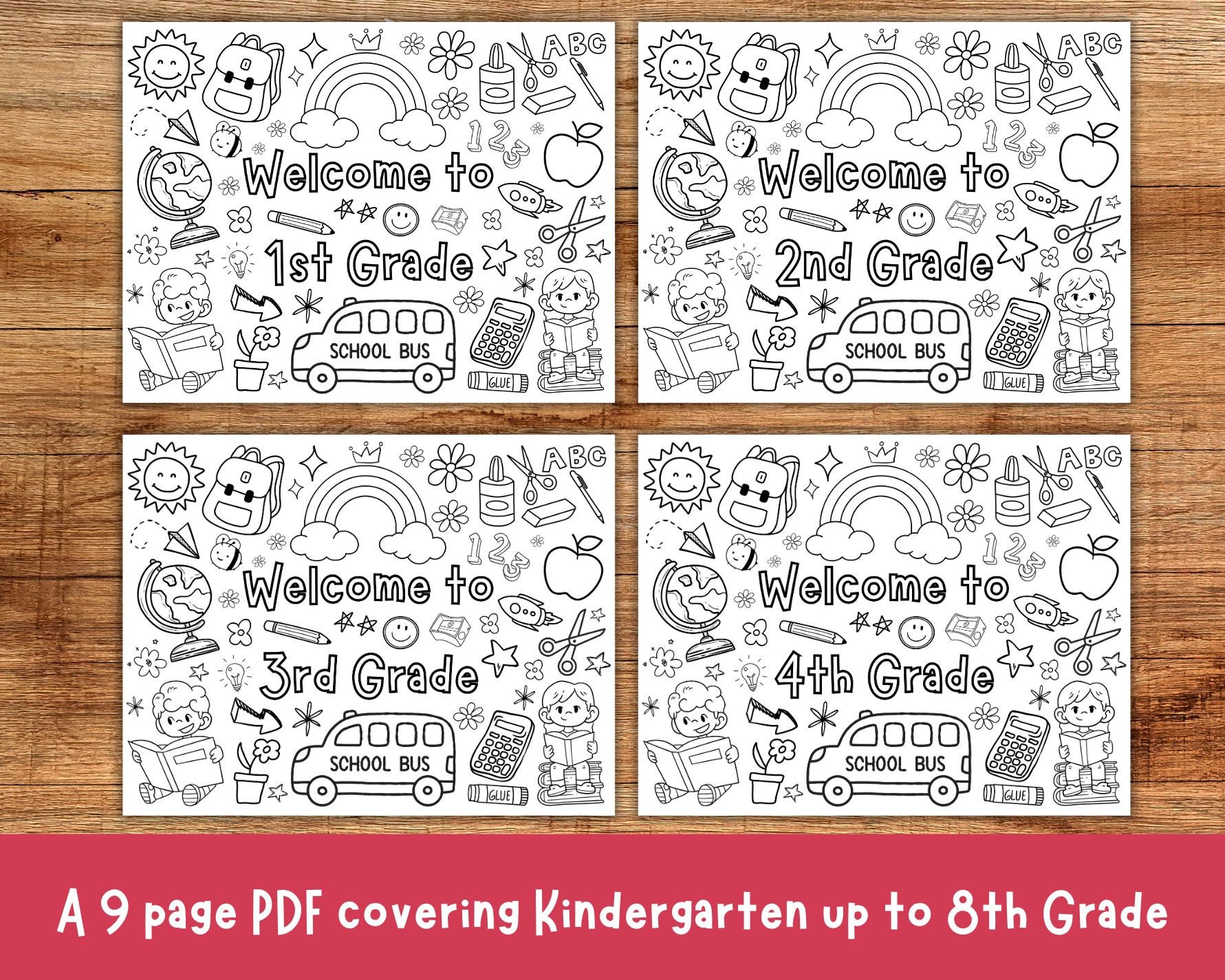 First Day of School Coloring Page, Start of the School Year Coloring ...