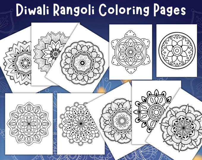 Rangoli Coloring, Diwali Coloring, Diwali Coloring Pages, Diwali Kids ...