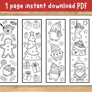 Printable Christmas Coloring Bookmarks, Color Your Own Bookmarks ...