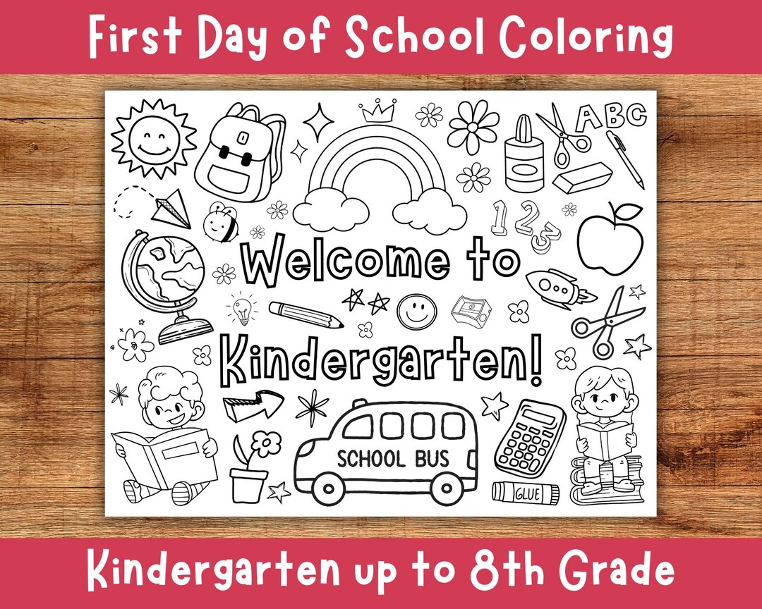 First Day of School Coloring Page, Start of the School Year Coloring ...