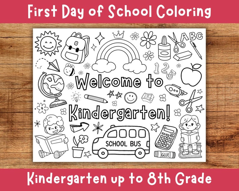 First Day of School Coloring Page, Start of the School Year Coloring ...