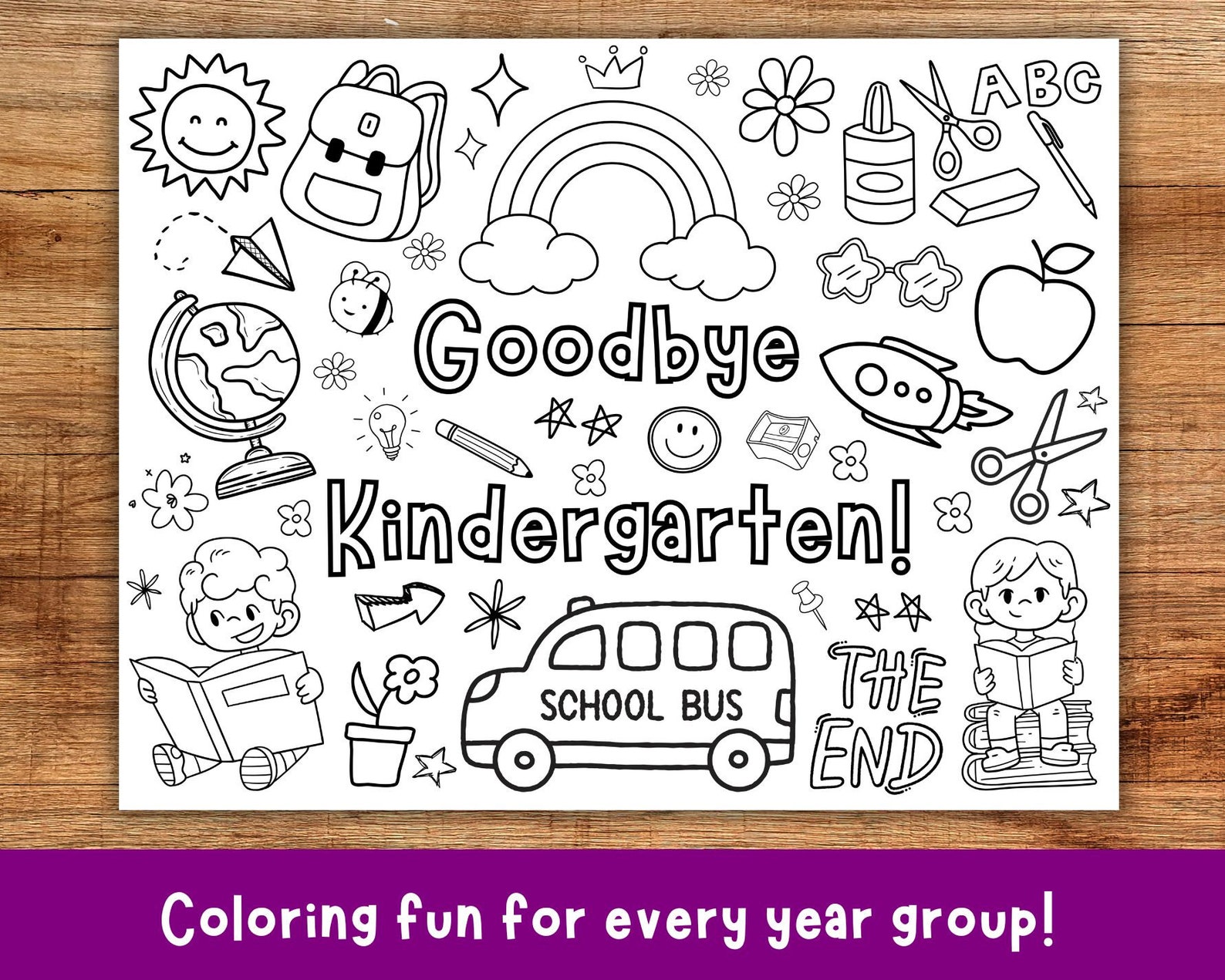 Last Day of School Coloring Page, End of the School Year Coloring Page ...