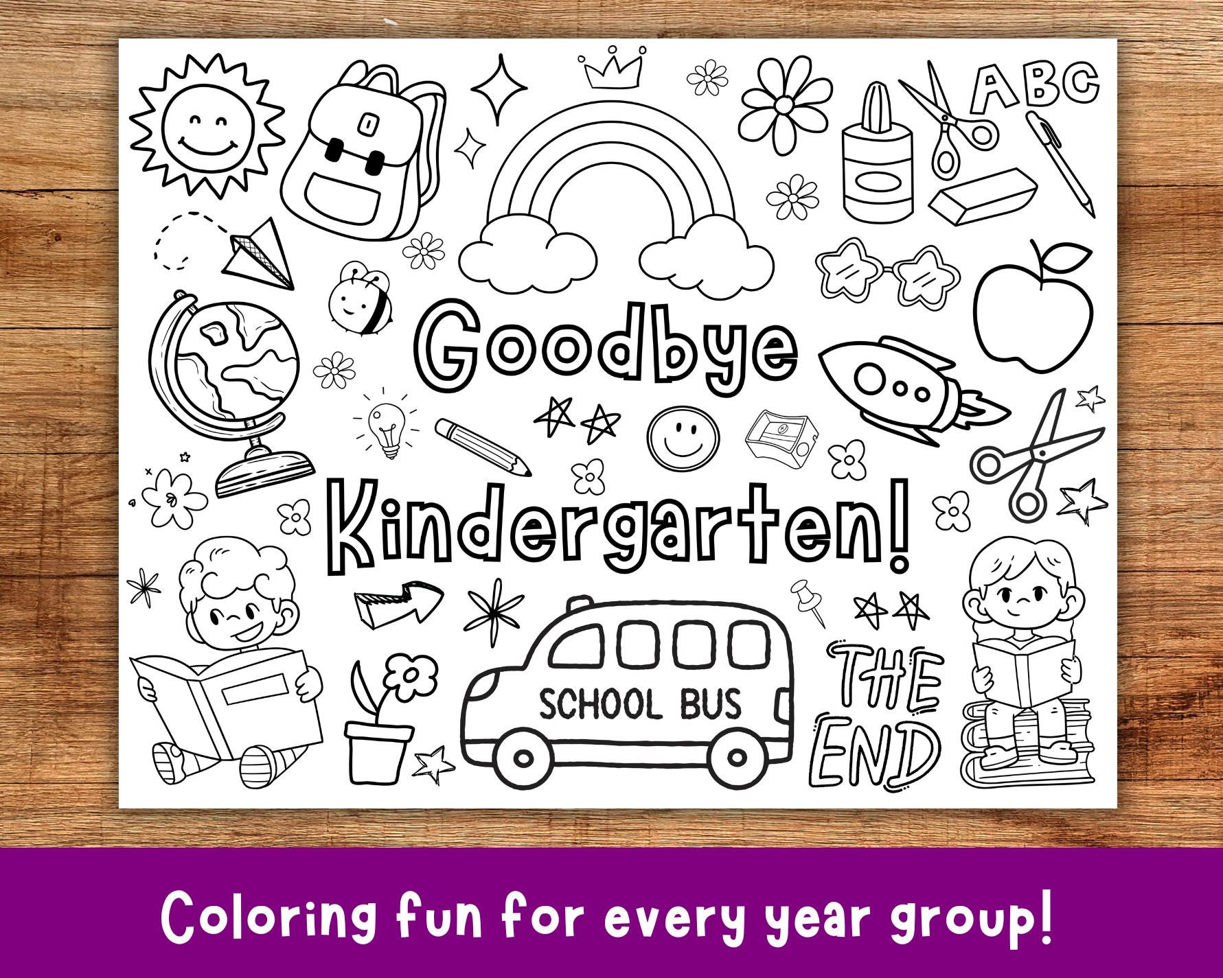 Last Day of School Coloring Page, End of the School Year Coloring Page ...