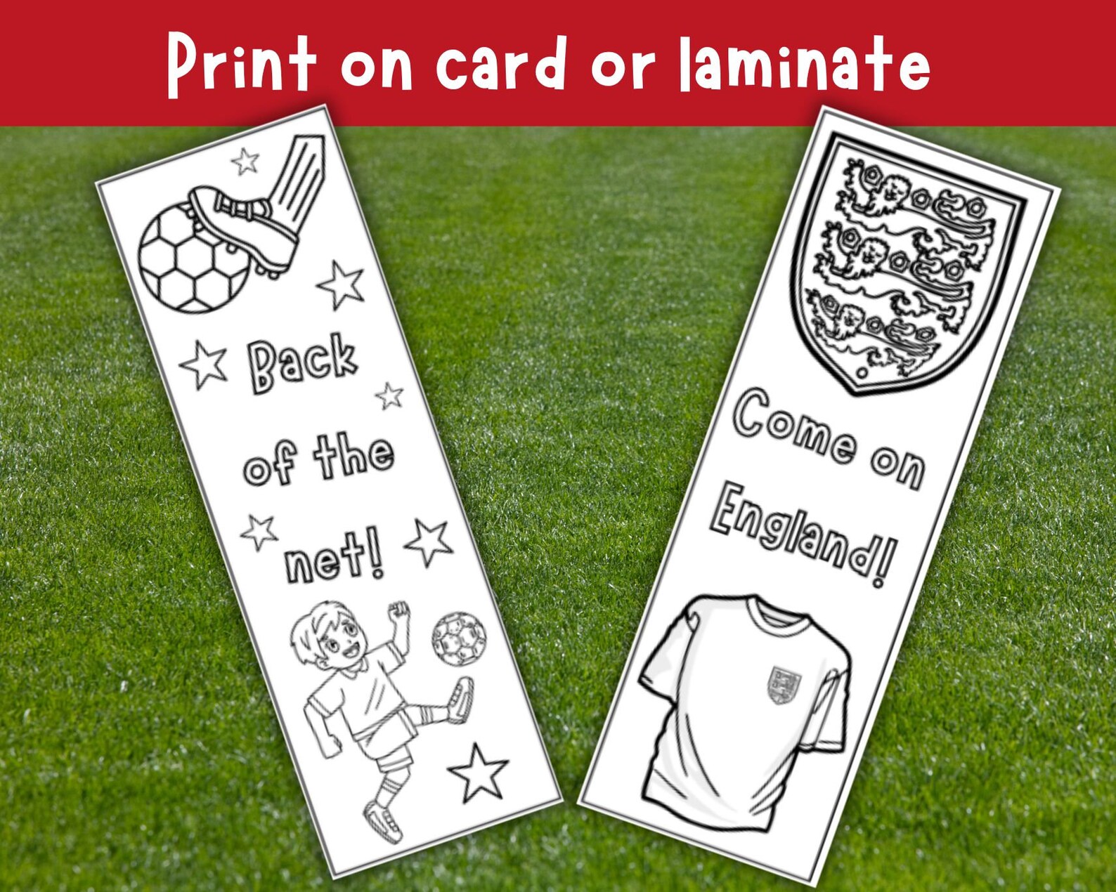 England Football Colouring Bookmarks, Colour Your Own Bookmarks, Euros ...
