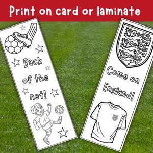 England Football Colouring Bookmarks, Colour Your Own Bookmarks, Euros ...