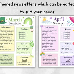 Monthly Classroom Newsletter Template, Teacher-parent Communication ...
