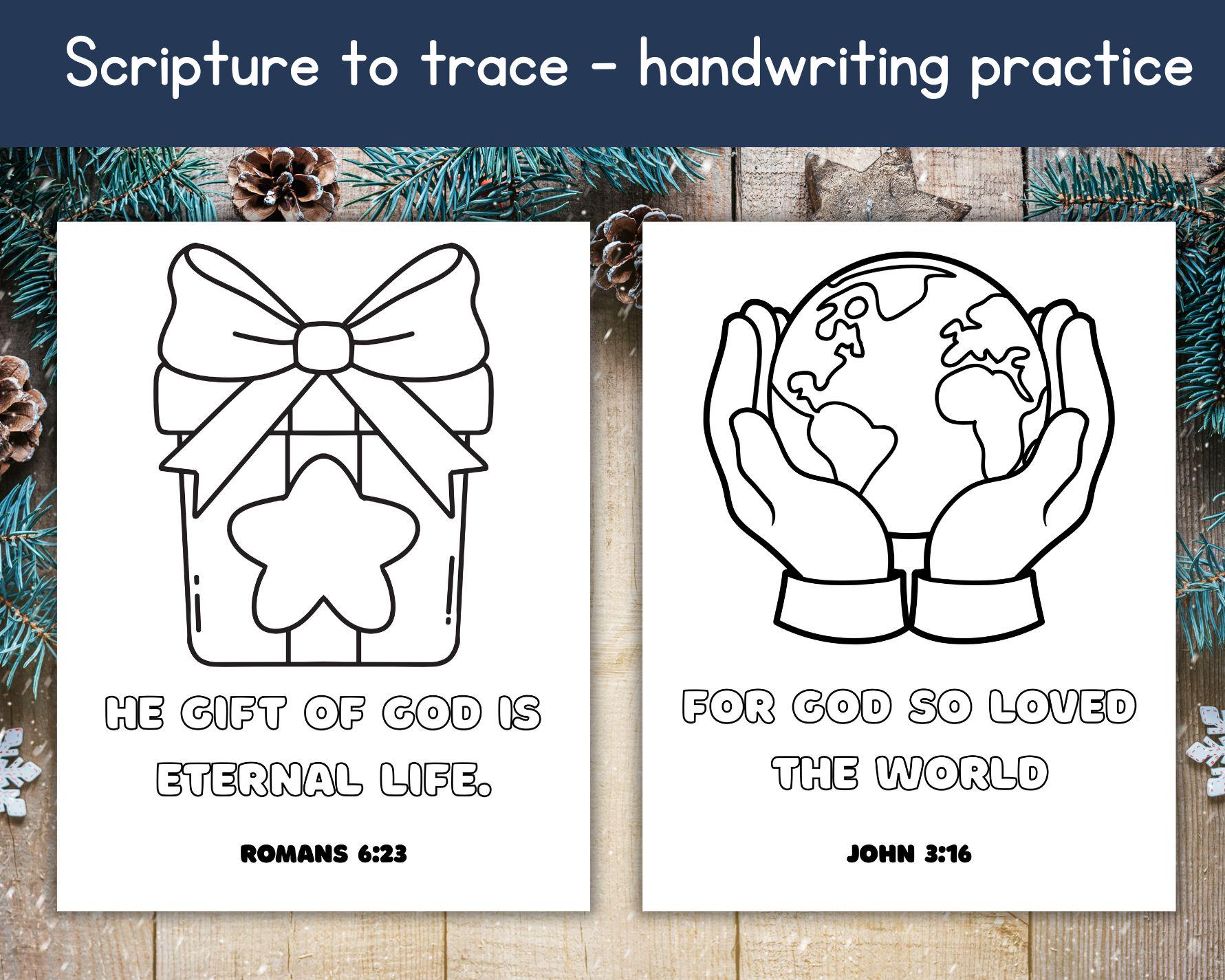 Christmas Bible Verse Coloring Pages, Preschool Bible Verses, Christmas ...