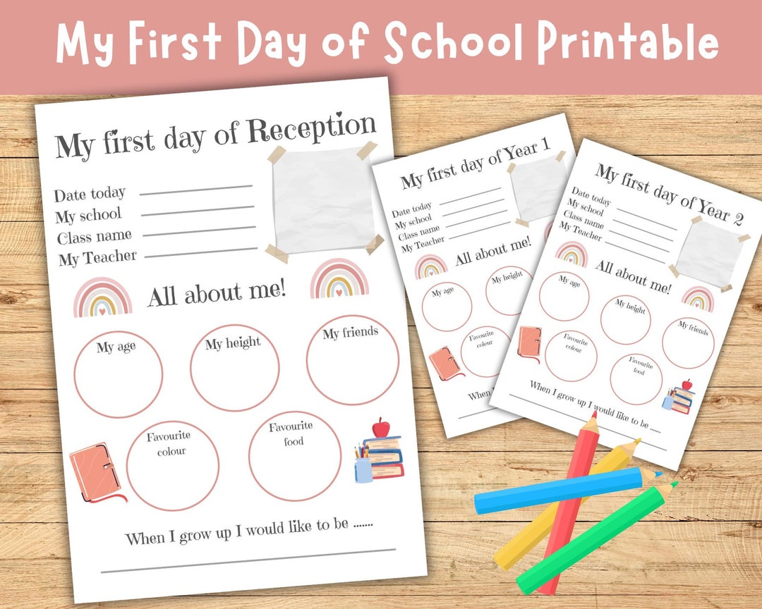 First Day of School Printable Keepsake, Back to School, Reception, KS1 ...
