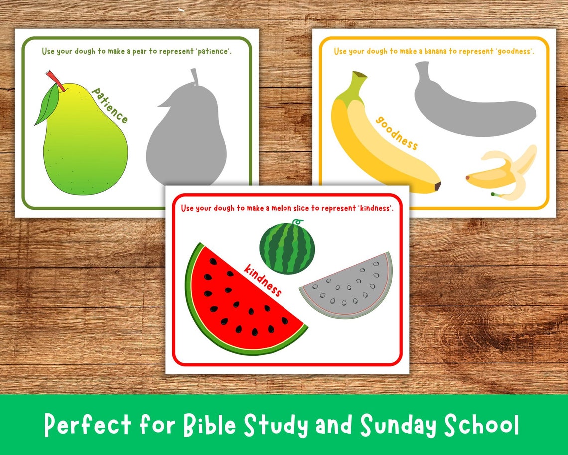 Fruits of the Holy Spirit Playdough Mats, Kids and Toddler Printable ...