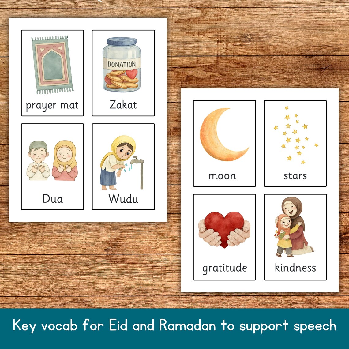 Eid Ramadan Flashcards, Ramadan Flash Cards, Eid Al-fitr Flashcards ...