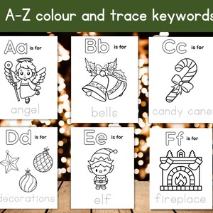 Christmas A-Z Coloring Pages, Christmas Activity for Kids, Christmas ...