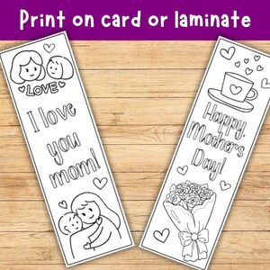 Mother's Day Coloring in Bookmarks, Color Your Own Bookmarks for ...