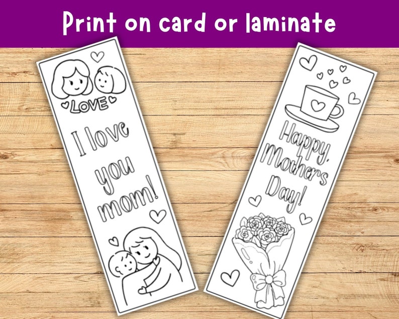 Mother's Day Coloring in Bookmarks, Color Your Own Bookmarks for ...