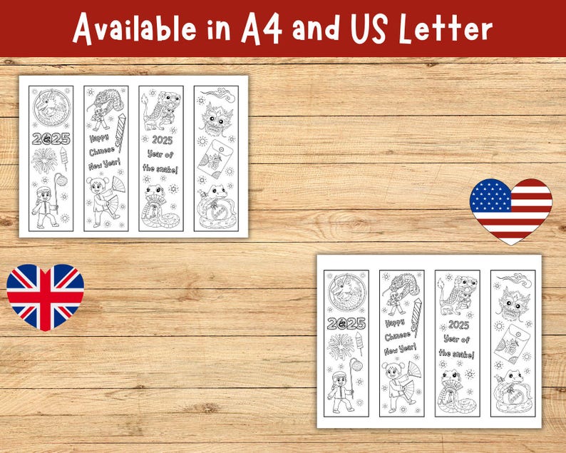 Chinese New Year 2025 Coloring Bookmarks, Color Your Own Bookmarks ...