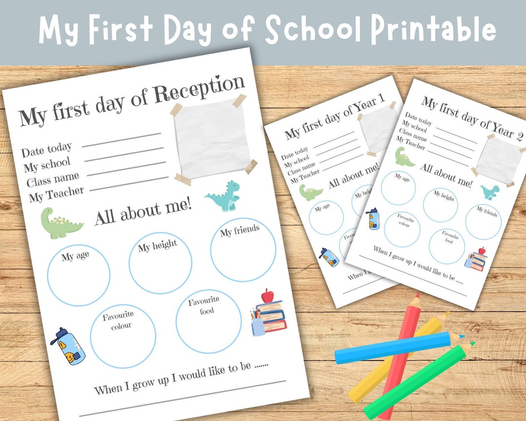 First Day of School Printable Keepsake, Back to School, Reception, KS1 ...