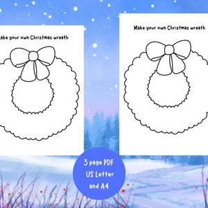 Christmas Wreath Printable Craft for Kids, Christmas Cut and Paste ...