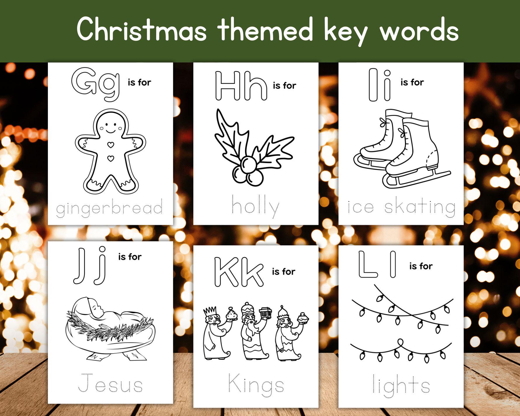 Christmas A-Z Coloring Pages, Christmas Activity for Kids, Christmas ...