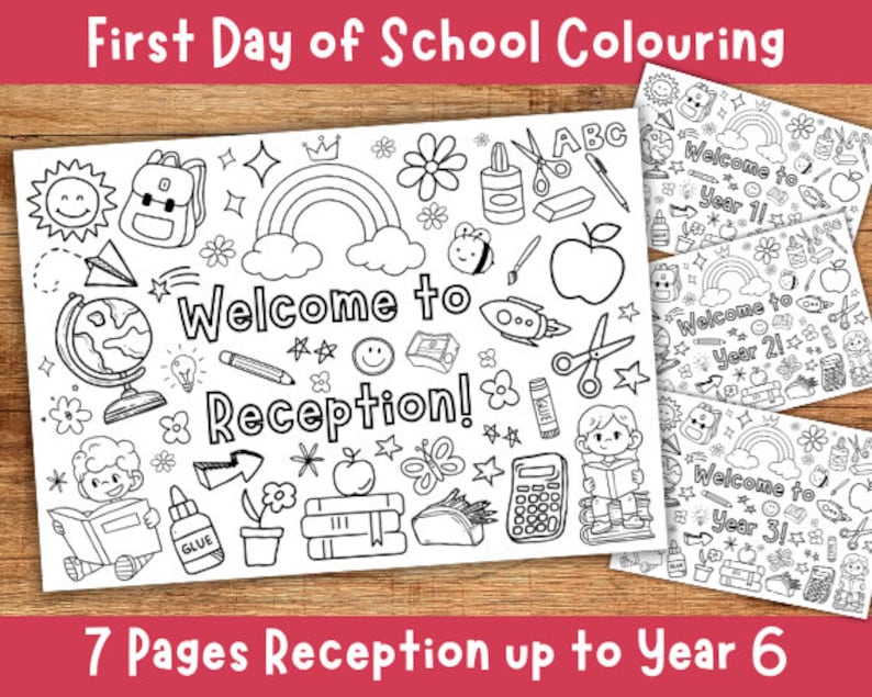 First Day of School Colouring Page, Start of the School Year Colouring ...