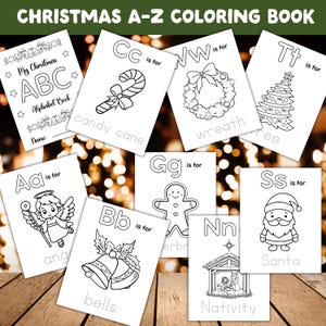 Christmas A-Z Coloring Pages, Christmas Activity for Kids, Christmas ...