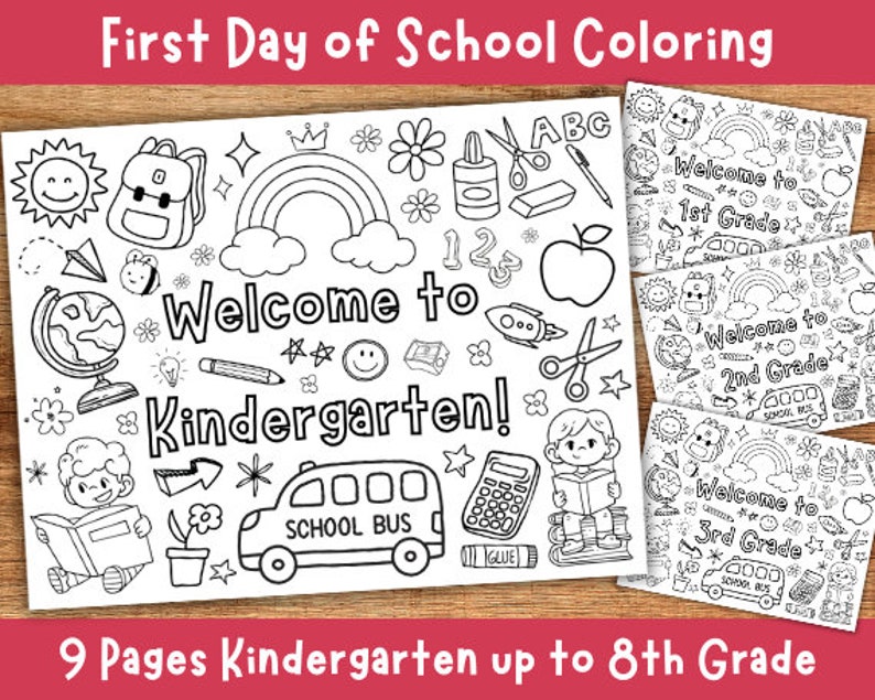 First Day of School Coloring Page, Start of the School Year Coloring ...