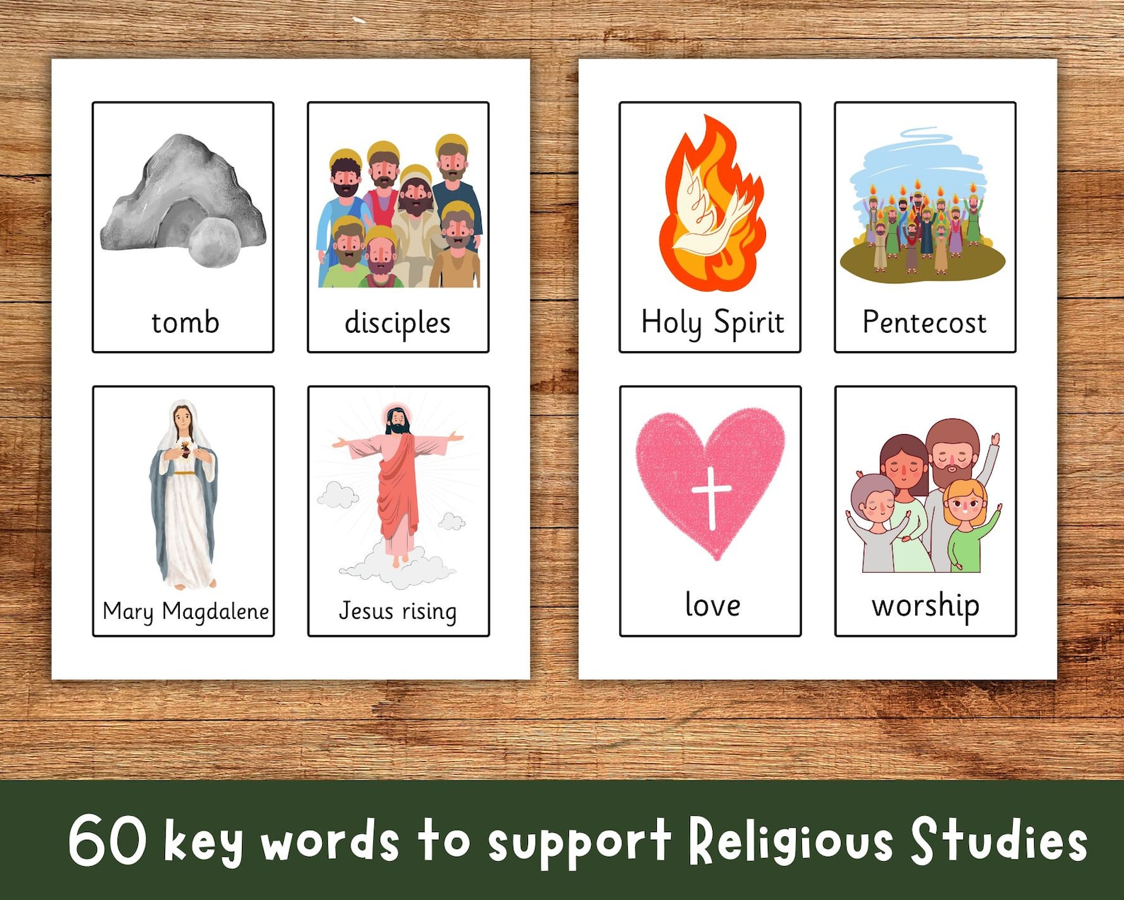 Kids Bible Flashcards, Christian Flash Cards, Christian Key Vocabulary ...