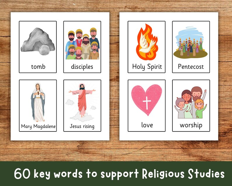 Kids Bible Flashcards, Christian Flash Cards, Christian Key Vocabulary ...