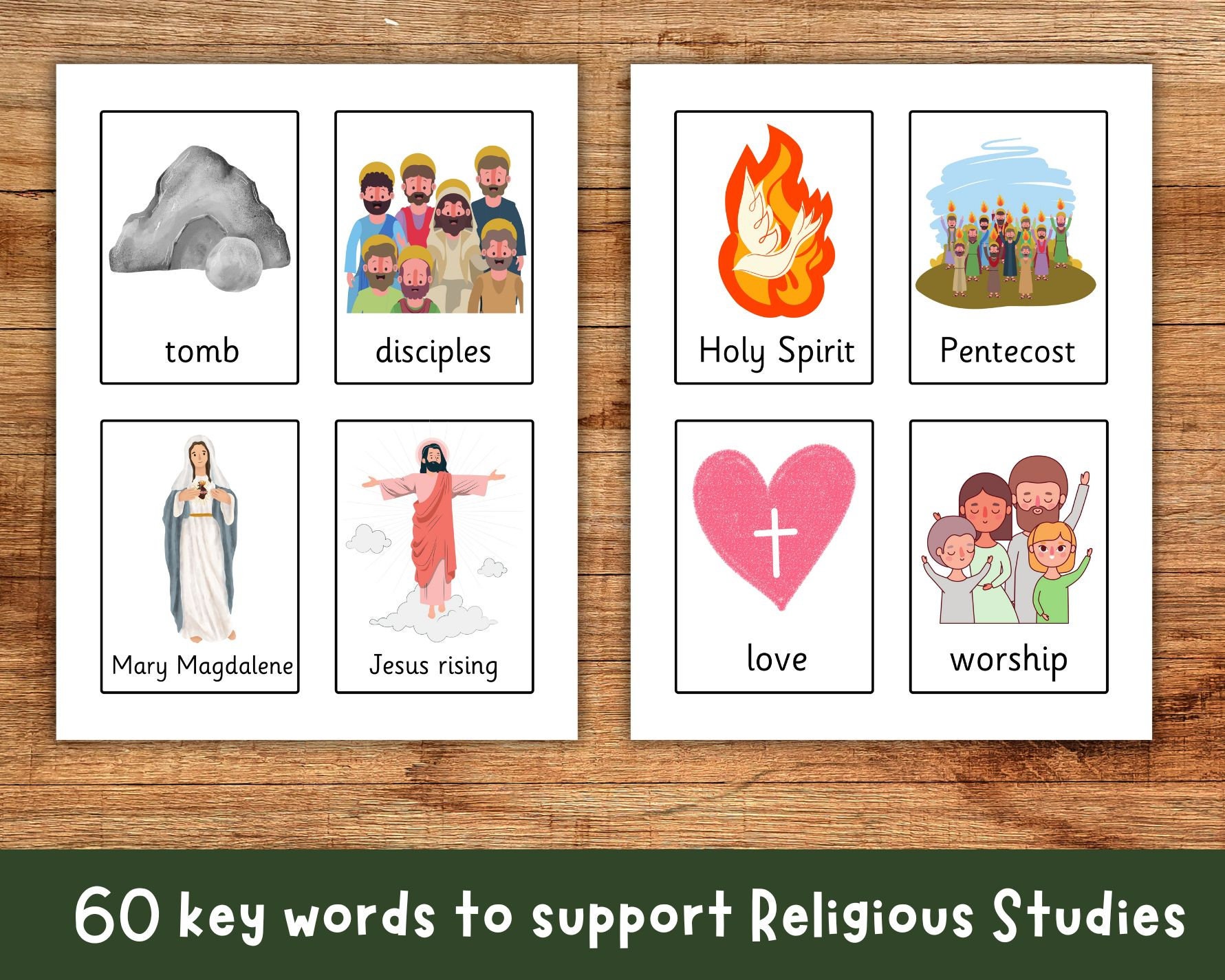 Kids Bible Flashcards, Christian Flash Cards, Christian Key Vocabulary ...