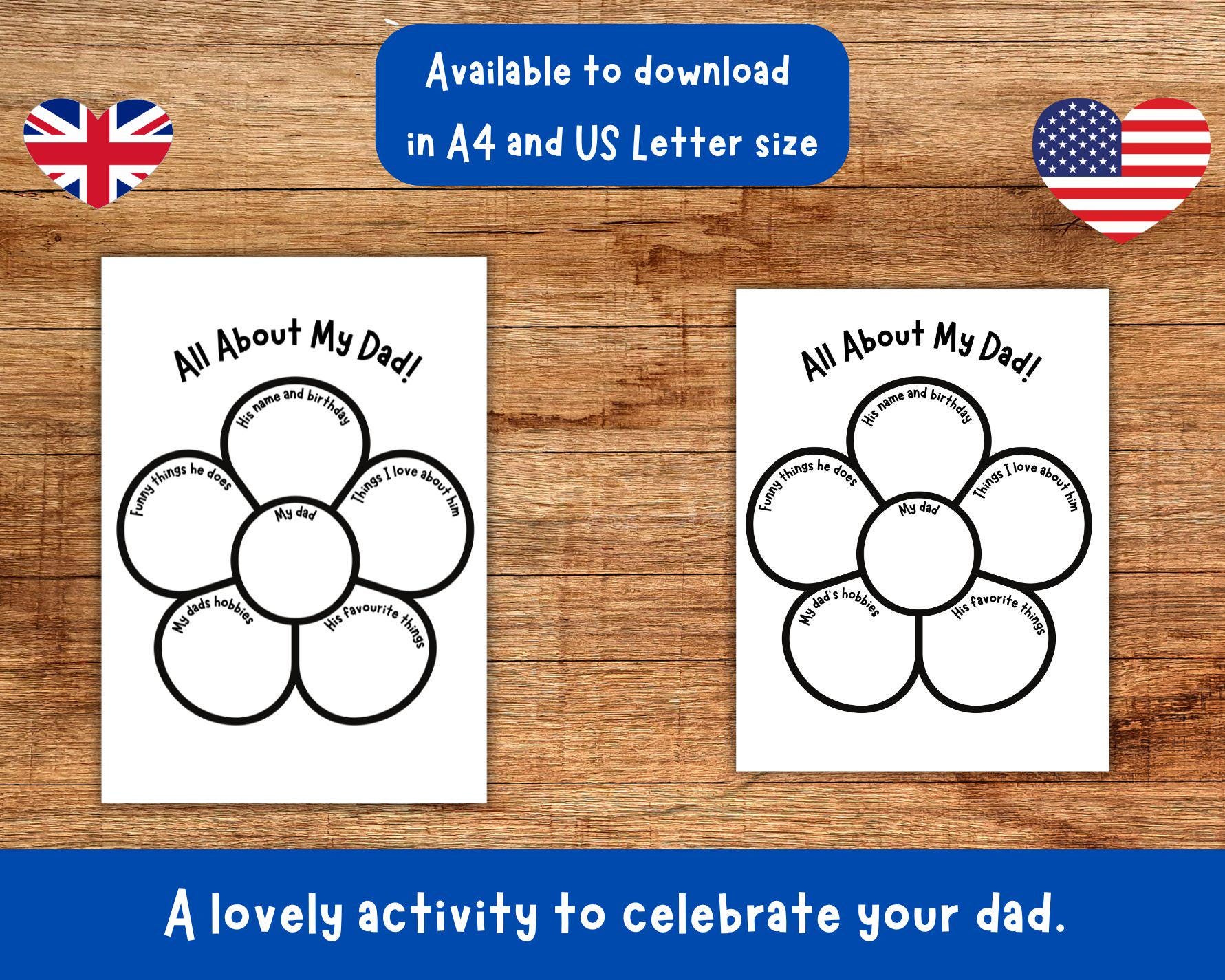 All About My Dad Printable, Father's Day Printable, Father's Day Memory ...