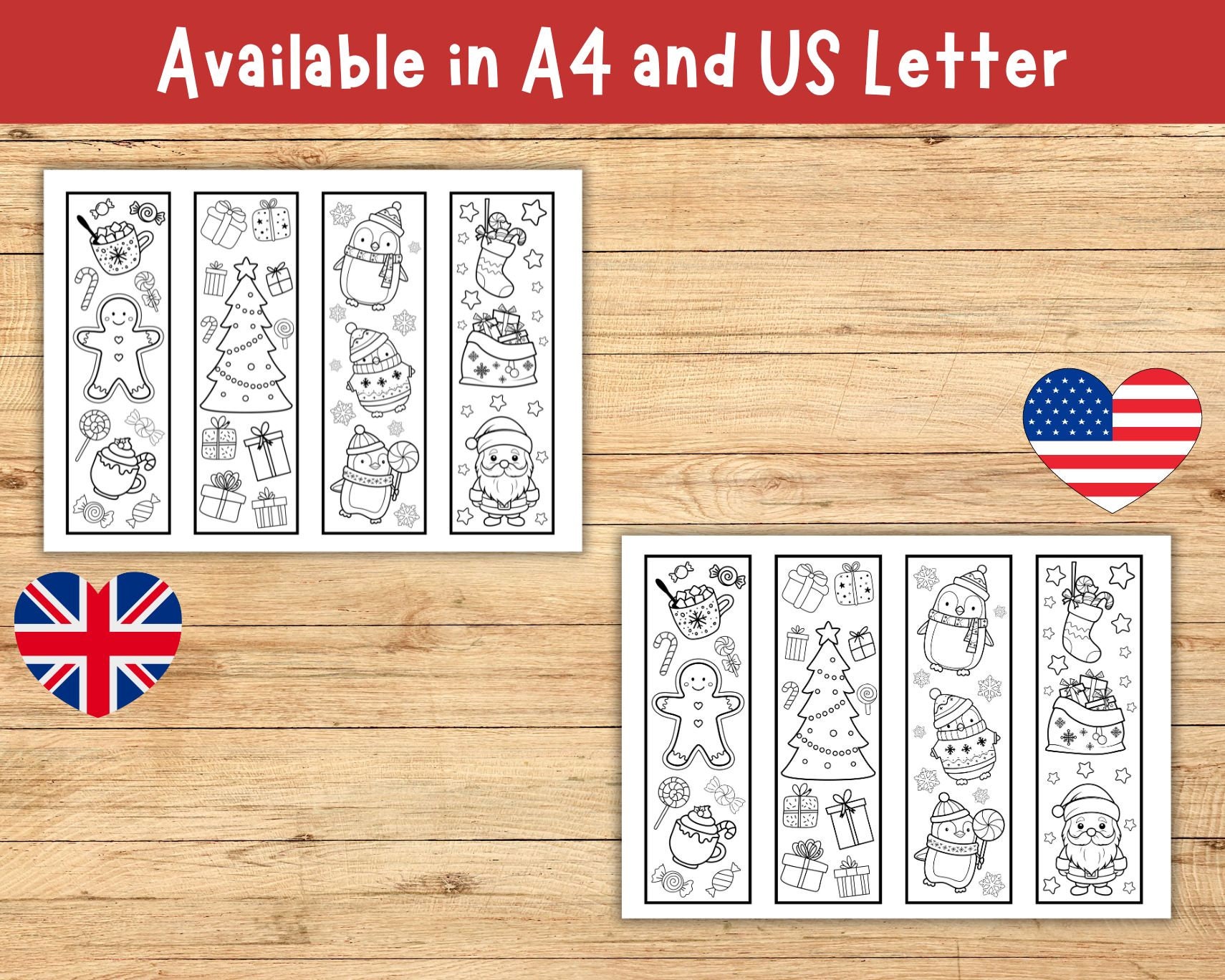 Printable Christmas Coloring Bookmarks, Color Your Own Bookmarks ...