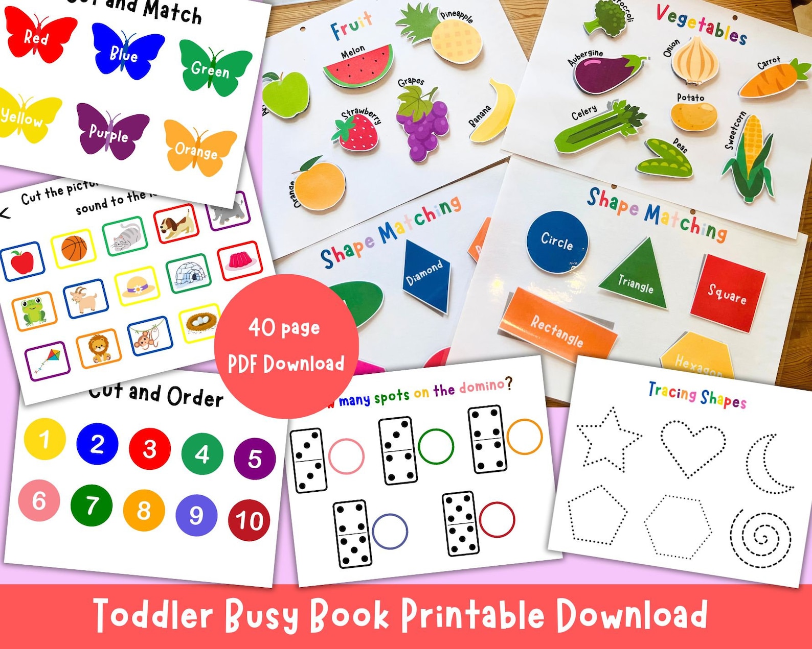 Toddler Busy Book Printable Download, First Busy Binder, Toddler ...