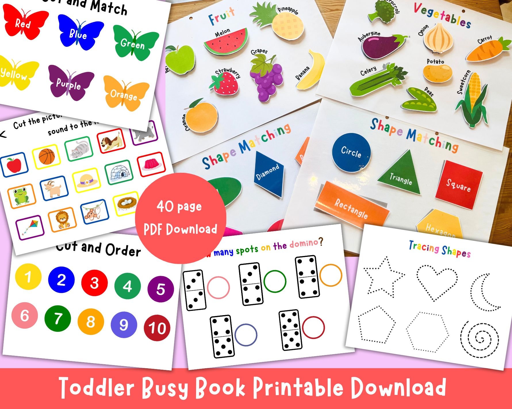 Toddler Busy Book Printable Download, First Busy Binder, Toddler ...