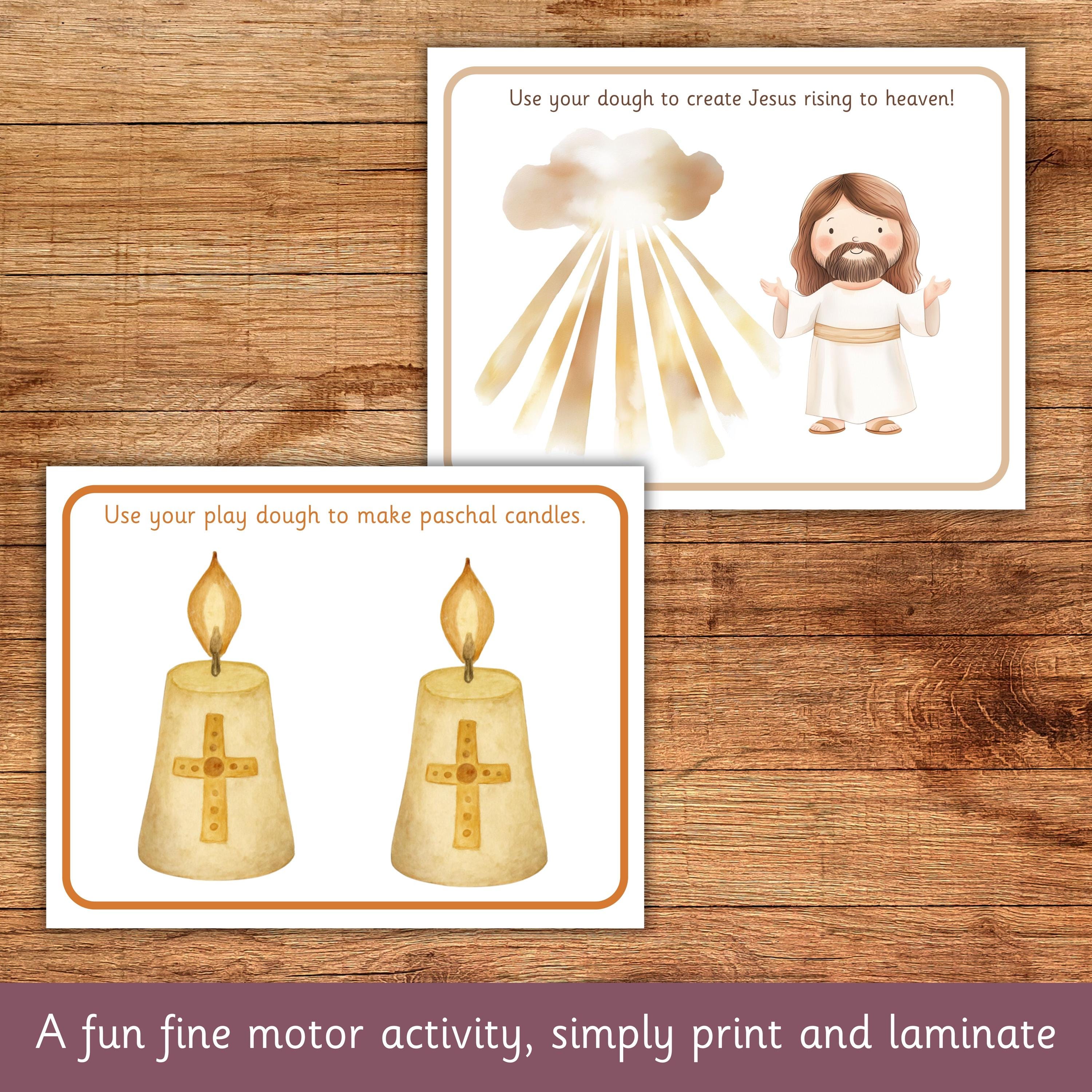 Easter Story Playdough Mats Printable PDF | Christian Easter Activity ...
