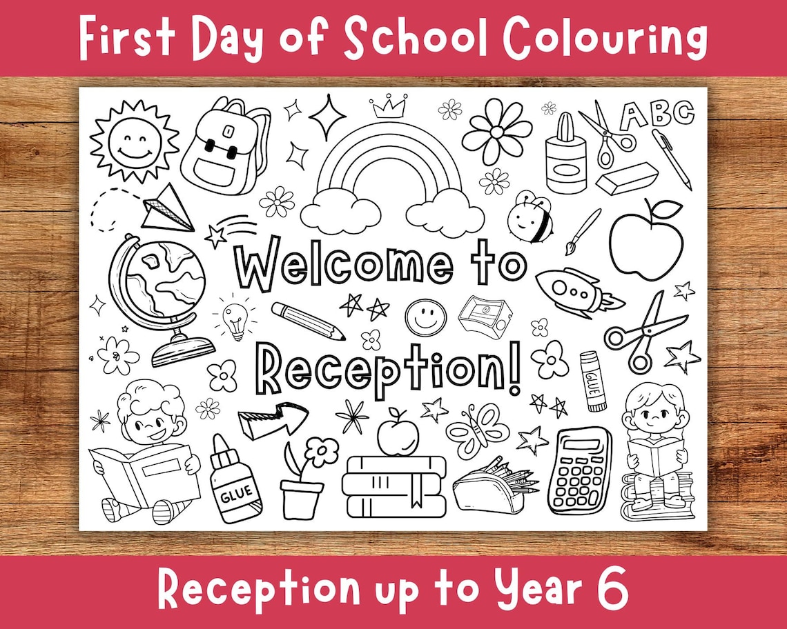 First Day of School Colouring Page, Start of the School Year Colouring ...