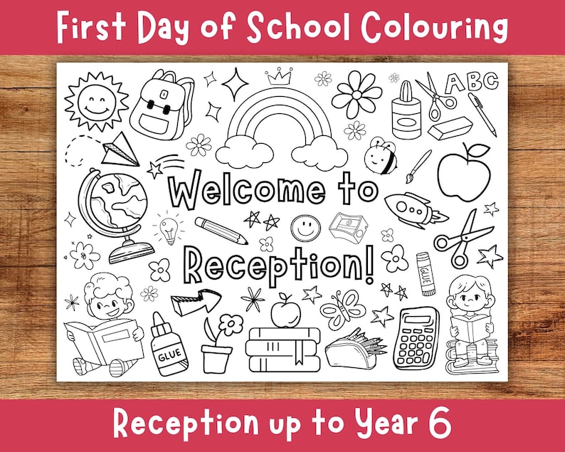 First Day of School Colouring Page, Start of the School Year Colouring ...