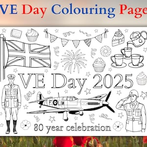 VE Day Colouring Page, 80th Anniversary VE Day Colouring Page, WW2 ...