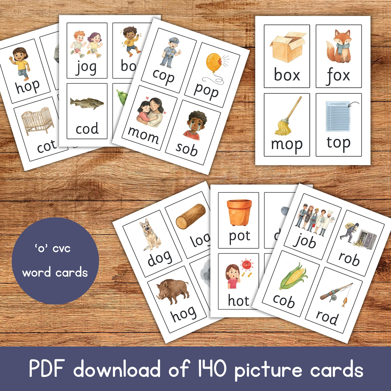 CVC Word Flash Cards, Short Vowels, 280 Phonics Flash Cards Bundle ...