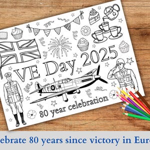 VE Day Colouring Page, 80th Anniversary VE Day Colouring Page, WW2 ...