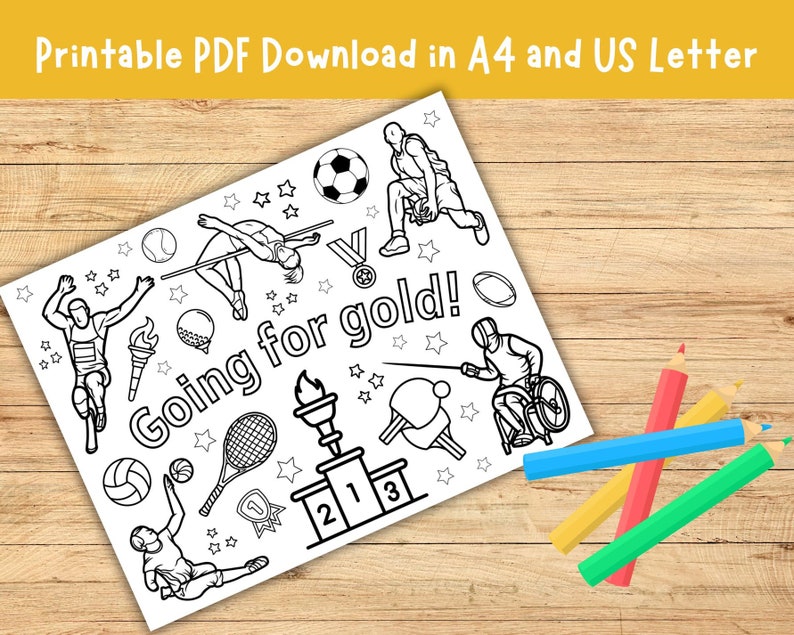 Paris Summer Games Coloring Page, Athletics Placemat, Sports Kids ...