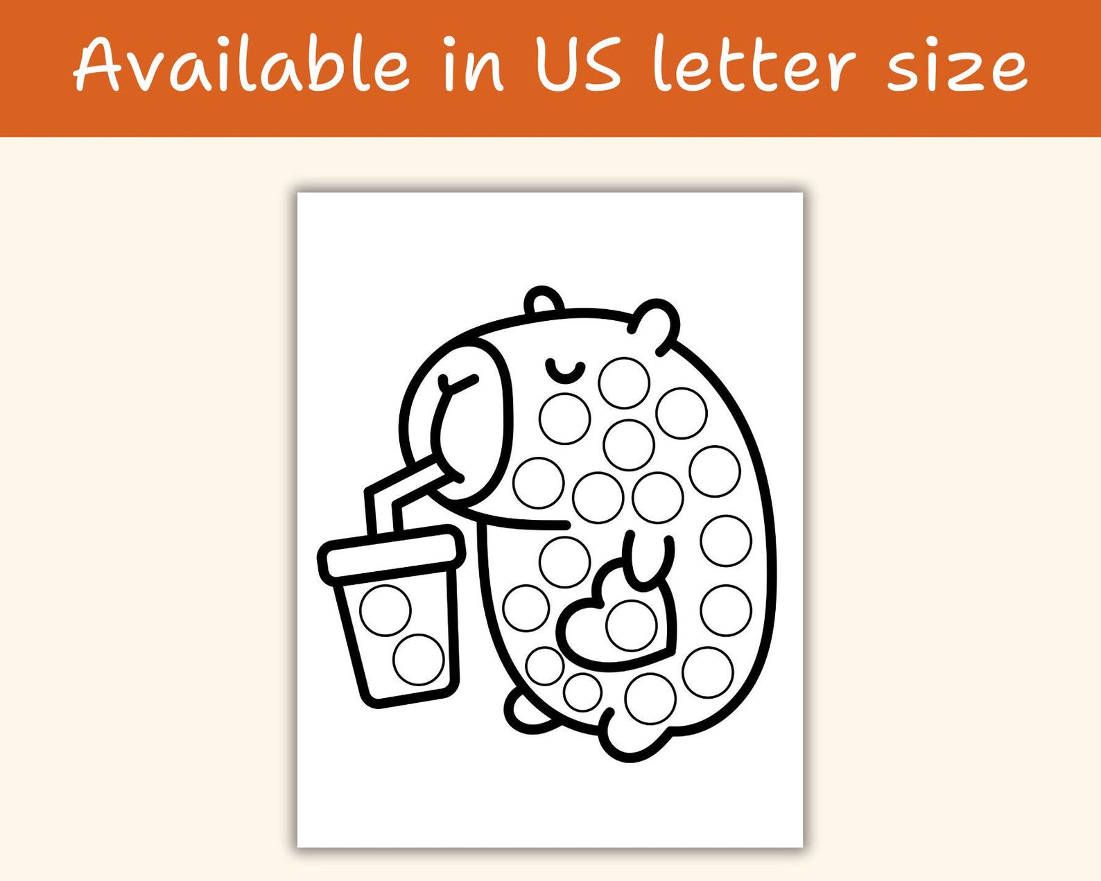 Capybara Dot Marker Coloring, Capybara Do a Dot Worksheets, Capybara ...