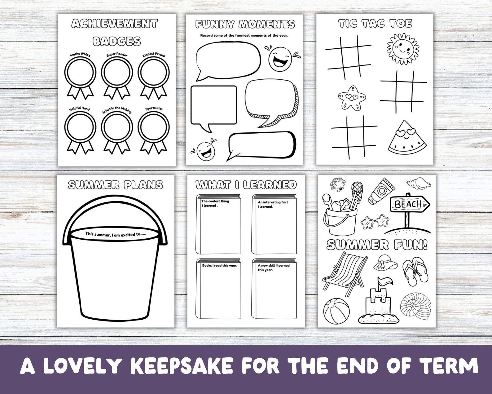 End of School Year Memory Book | Printable Keepsake Activity Book for ...