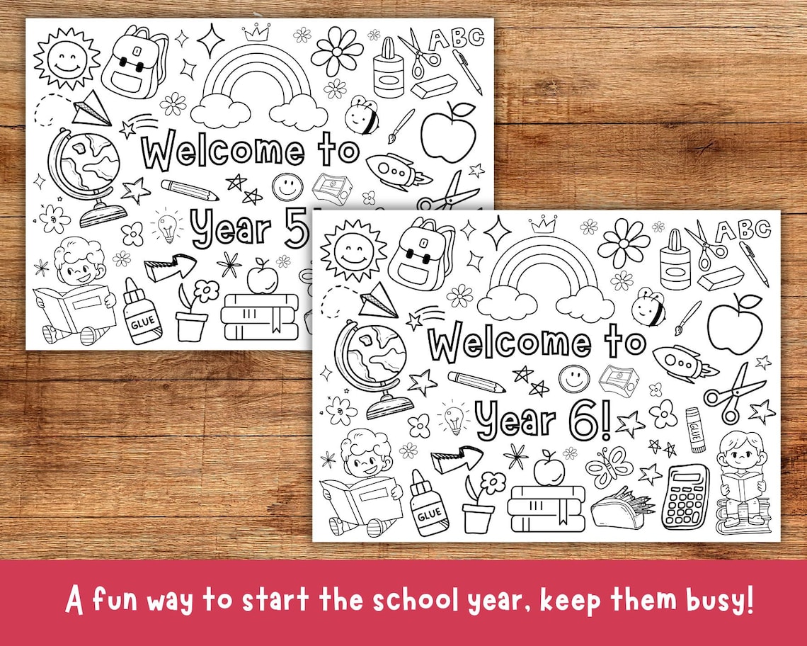First Day of School Colouring Page, Start of the School Year Colouring ...