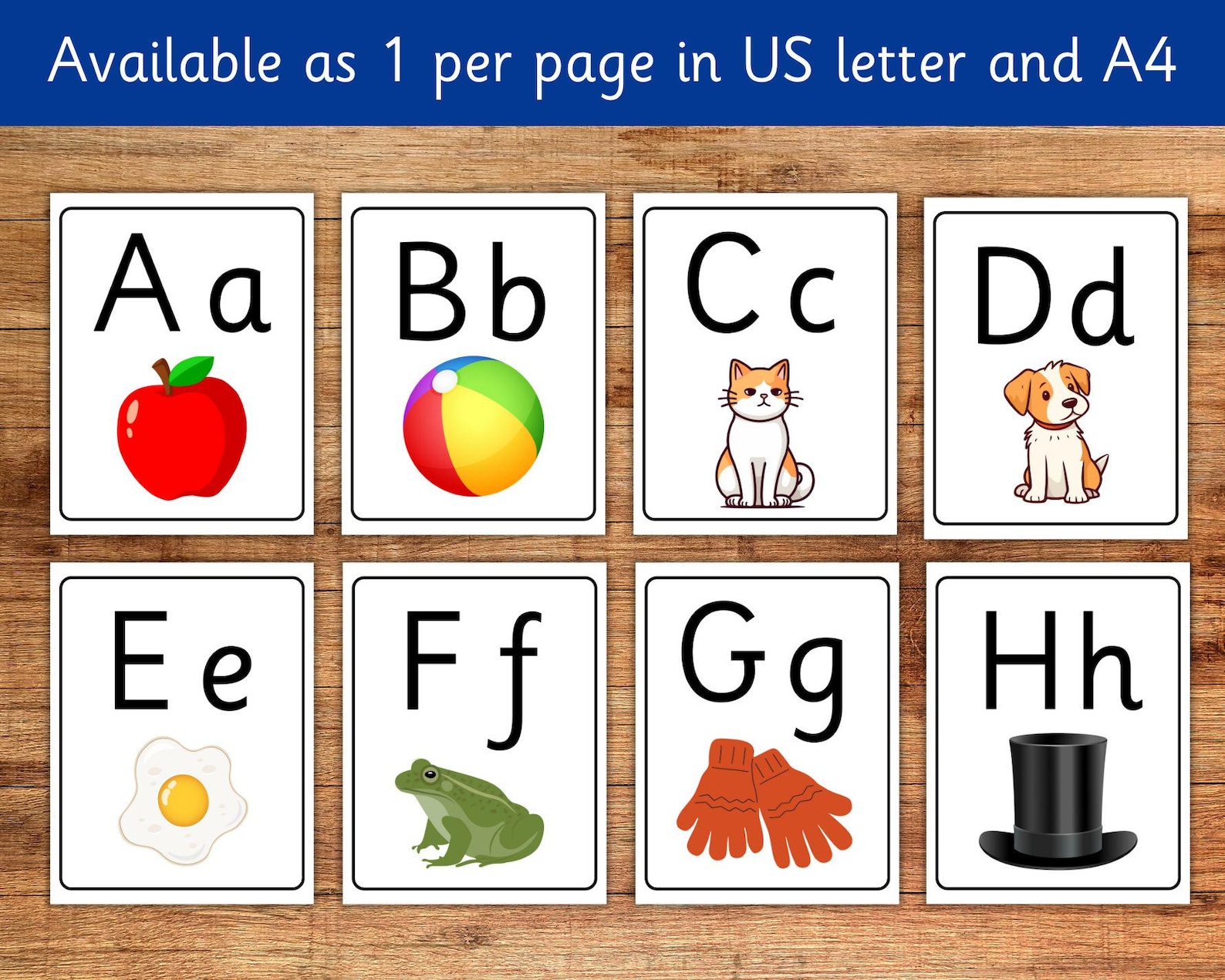 Alphabet Poster, Printable Alphabet Posters, Alphabet Flashcards ...