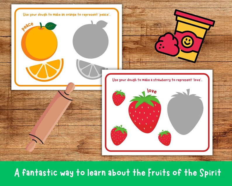 Fruits of the Holy Spirit Playdough Mats, Kids and Toddler Printable ...