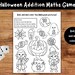 Kids Halloween Maths Games, Addition Dice Game, Printable Kids ...
